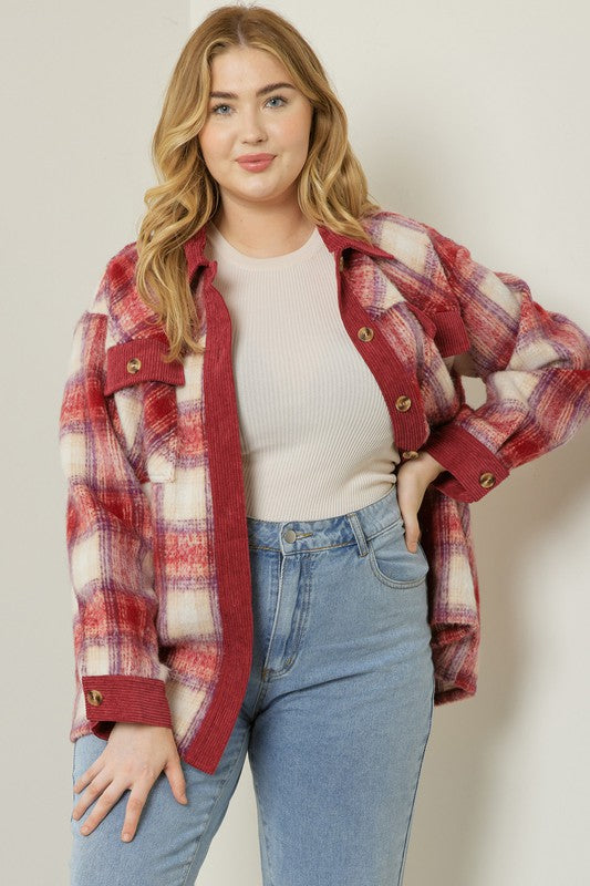 Curvy Girl Plaid Kelsey Shacket – She's Smitten