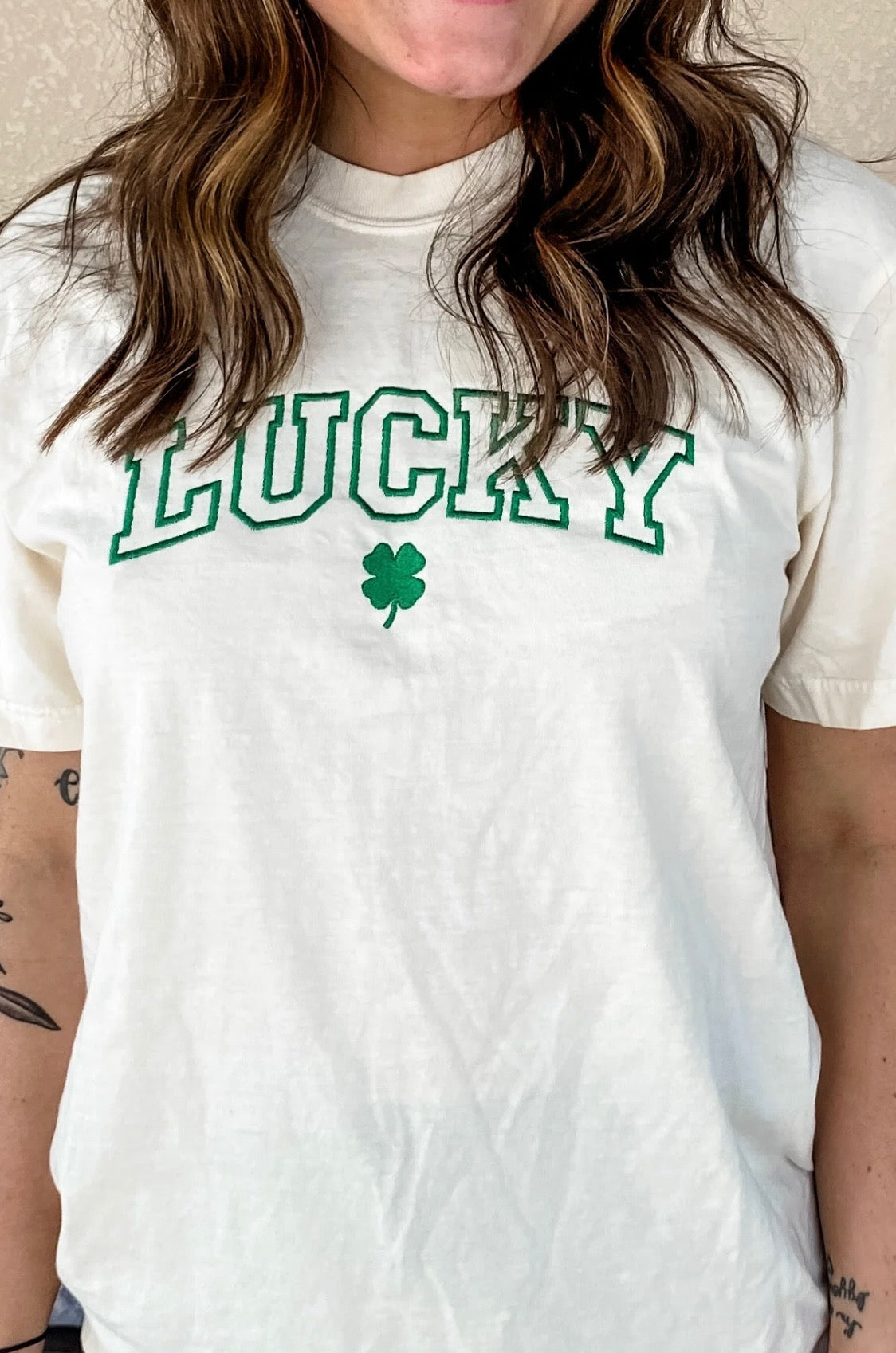 Embroidered Lucky Tee – She's Smitten