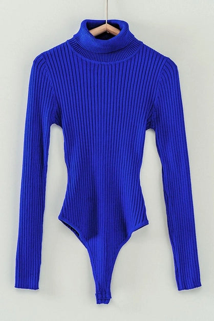 Rib Knit Turtle Neck Bodysuit – She's Smitten